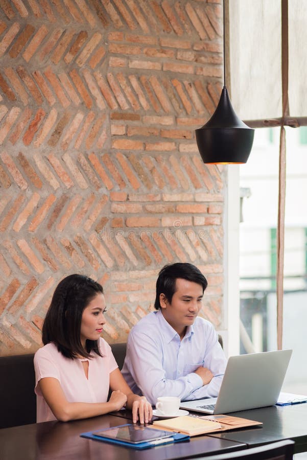 Working in cafe stock photo. Image of restaurant, videocall - 57358054