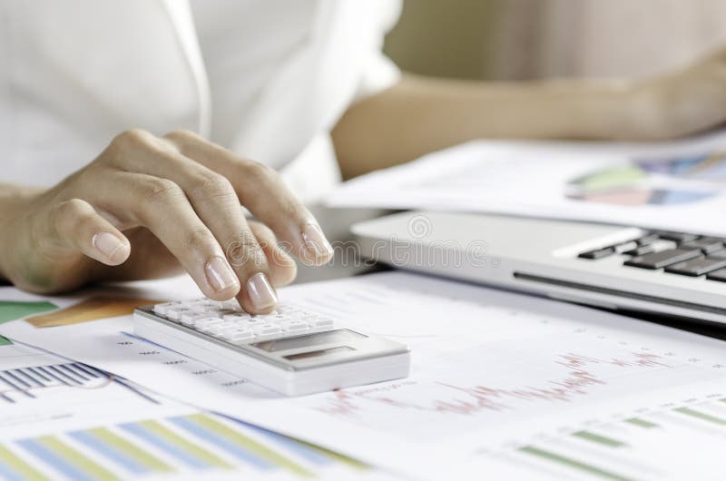 Working with calculator stock image. Image of mouse, business - 50863859