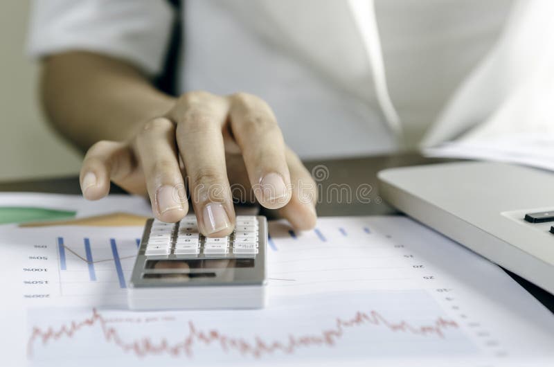 Working with calculator stock image. Image of desk, communication ...