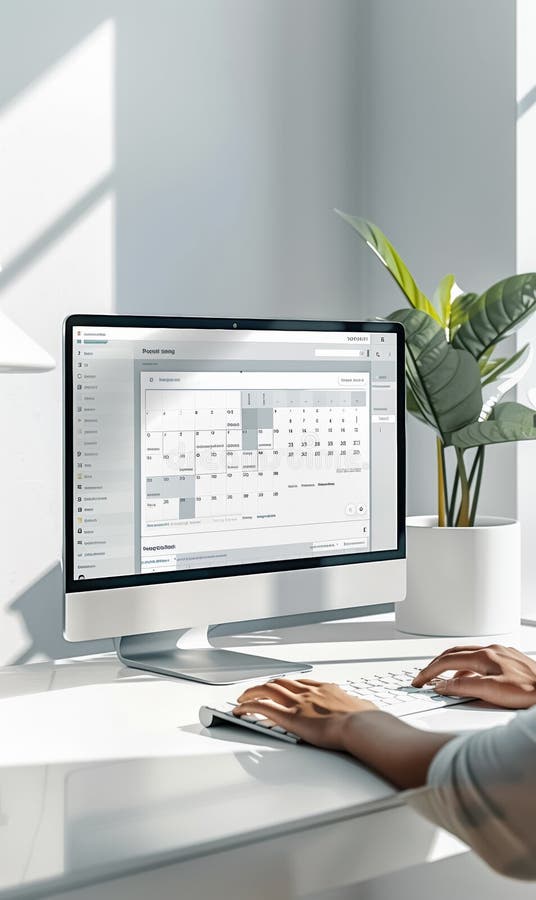 Working on a Calendar Scheduling Tool in a Bright, Modern Workspace ...