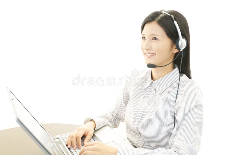 Working Call Center Operator Stock Image - Image of happiness ...