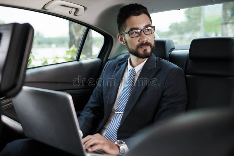 Working in car stock photo. Image of business, handsome - 73889792