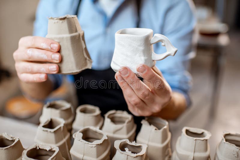 Working with Ceramics in the Pottery Stock Photo - Image of ...