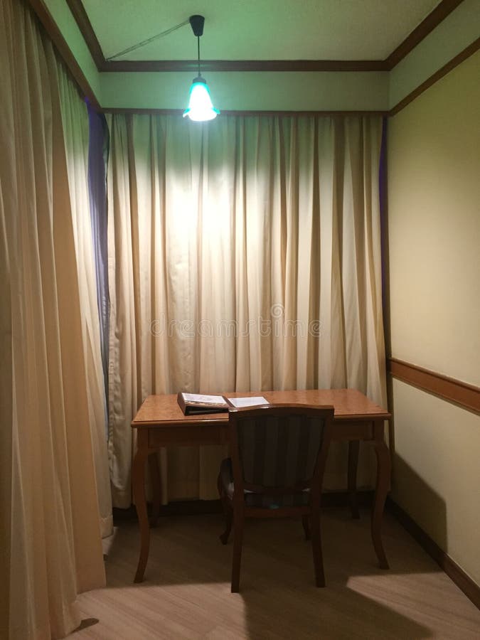 Working Corner in the Quiet Room Stock Image - Image of clean, wooden ...