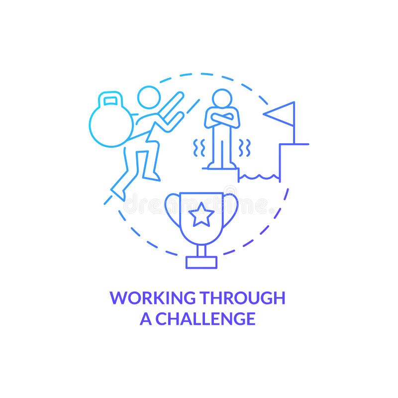 Working through Challenge Blue Gradient Concept Icon Stock Vector ...