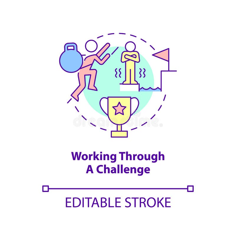 Working through Challenge Concept Icon Stock Vector - Illustration of ...