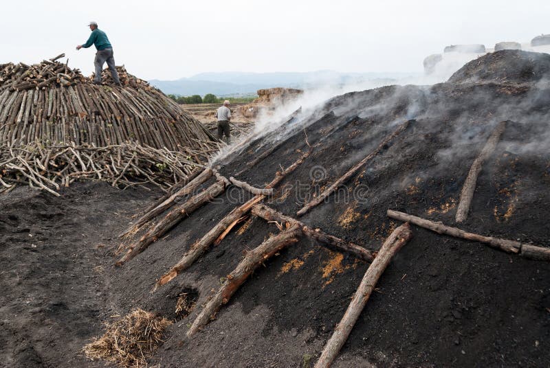 Working in Charcoal Production Editorial Photography - Image of ...