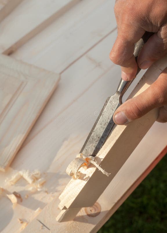 Working with Chisel. Joiner`s Carpenter`s Tools Stock Photo - Image of ...