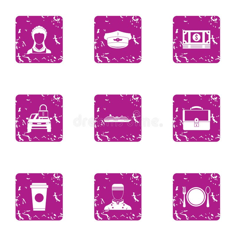 Working Class Icons Set, Grunge Style Stock Vector - Illustration of ...