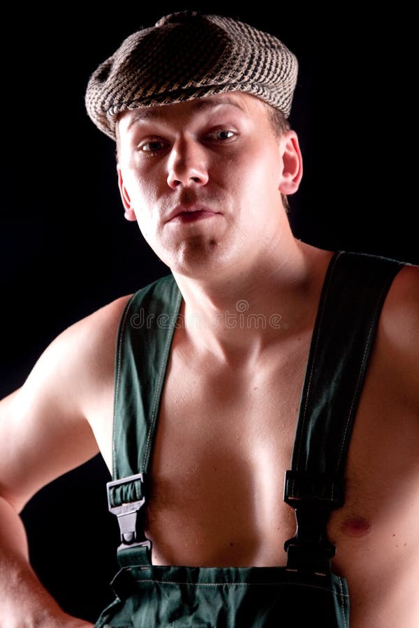 Working Class. Isolated on Black Stock Image - Image of adult, wall ...