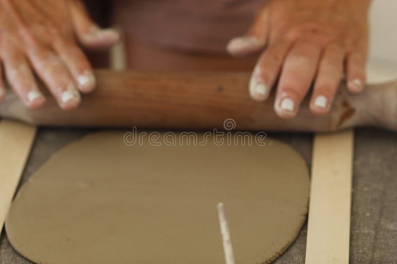 Working with Clay in a Ceramics Studio Stock Image - Image of icing ...