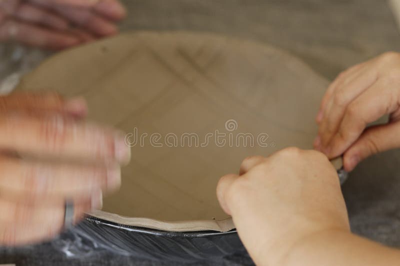 Working with Clay in a Ceramics Studio Stock Image - Image of icing ...