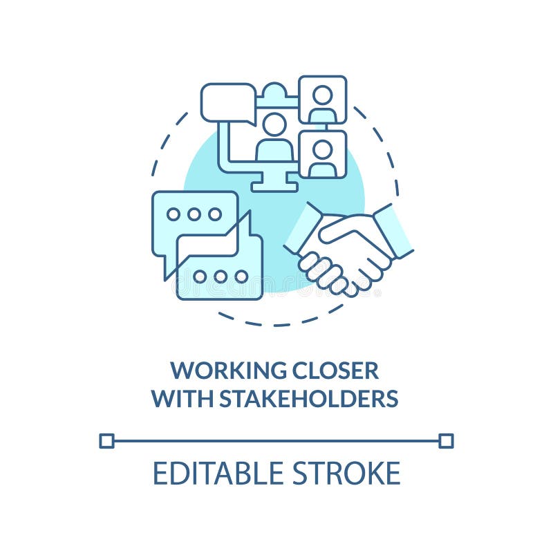 Working Closer with Stakeholders Turquoise Concept Icon Stock Vector ... Working Closer with Stakeholders Turquoise Concept Icon Stock Vector ...