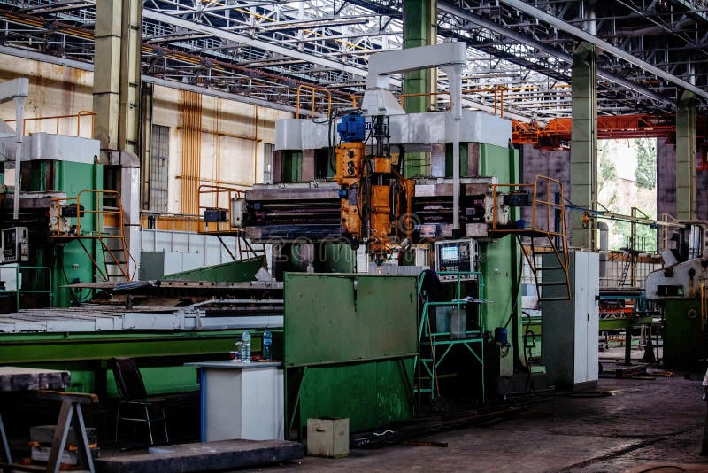 Working CNC Drilling Machine in Factory Workshop Stock Photo - Image of ...