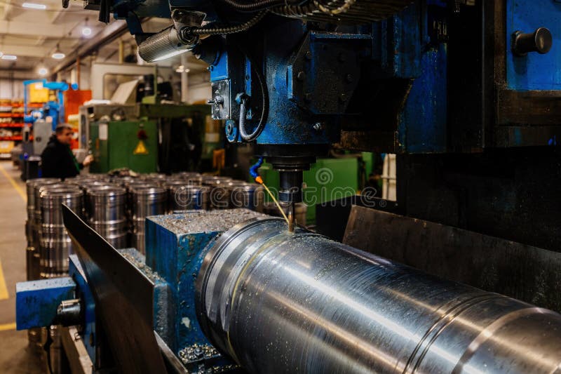 Working CNC Milling Machine with Liquid Coolant Stock Image - Image of ...