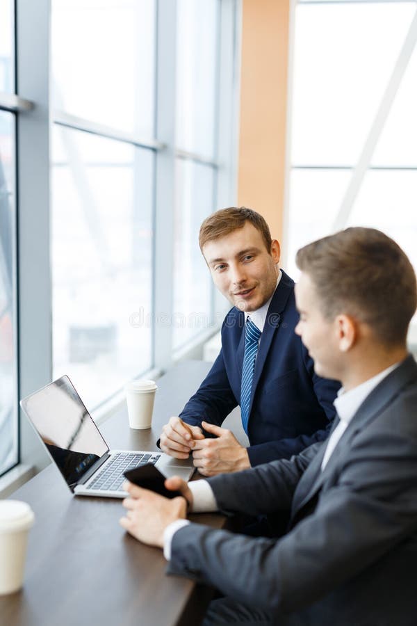 Working in coffee-shop stock image. Image of cooperation - 82875007