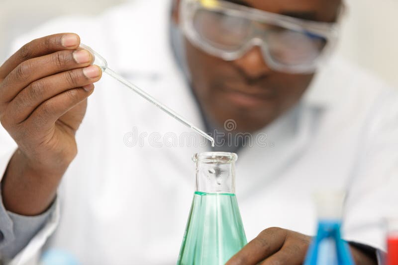 Working with Color Liquid in Test Tubes Stock Image - Image of ...