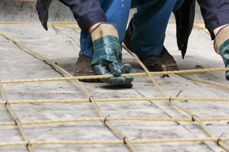 Working with Composite Reinforcement. Stock Photo - Image of facility ...