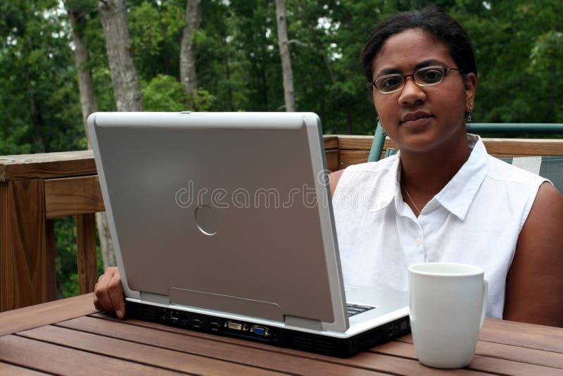 Working on Computer stock photo. Image of learning, hispanic - 1009364