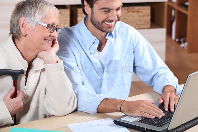 Adult Students on a Computer Stock Photo - Image of fifties, looking ...