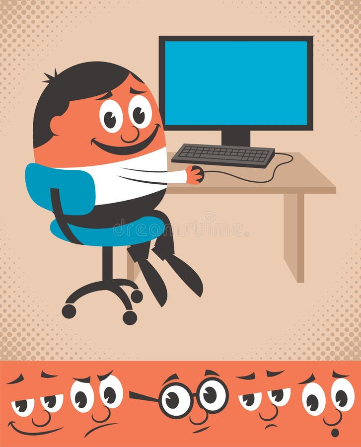 Too much computer stock vector. Illustration of screen - 9478861