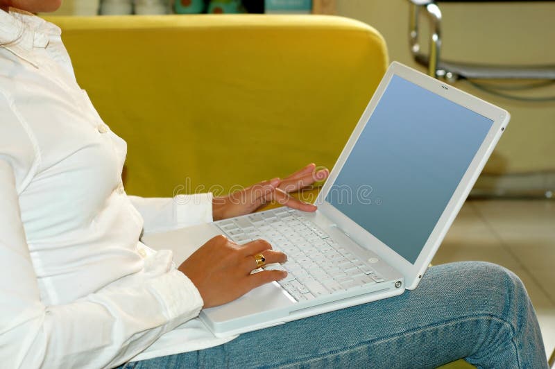 Working on computer editorial image. Image of designer, women - 69475