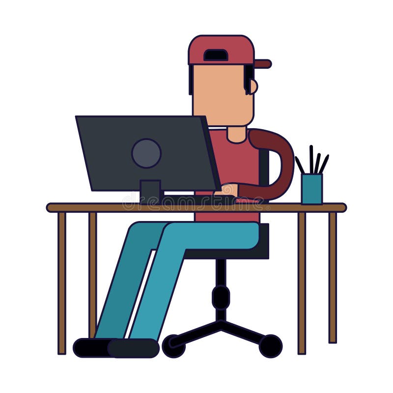 Computer Avatar and Shopping Bag Design Stock Vector - Illustration of ...