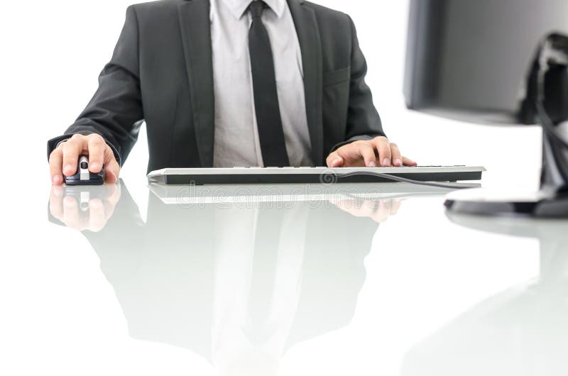 Working on computer stock photo. Image of insurance, elegant - 32943174