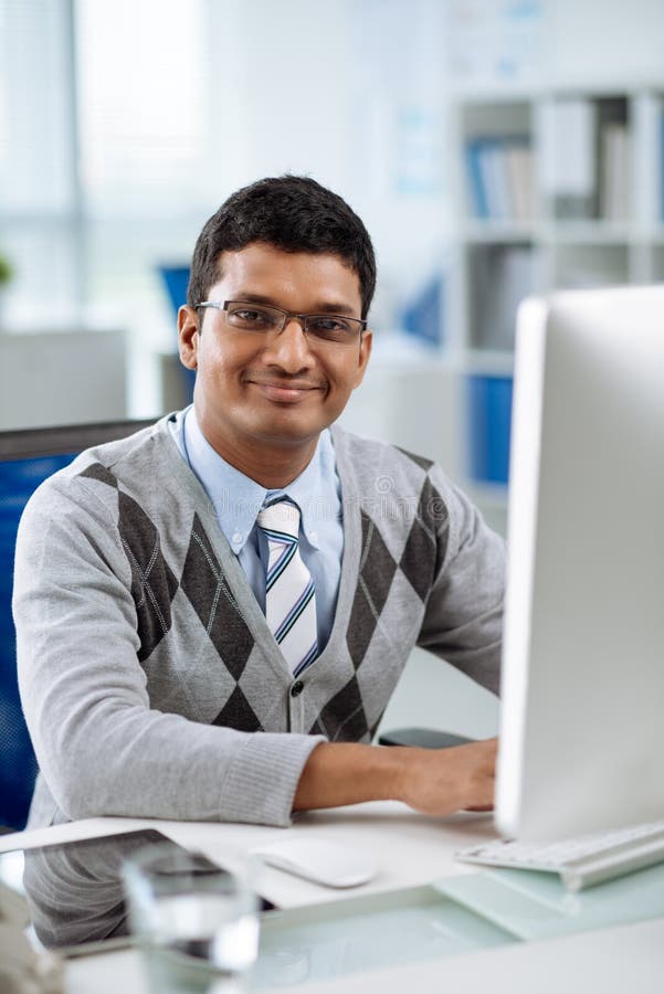 Indian office worker stock image. Image of asian, coder - 54668817