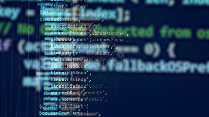 Working Computer with a Programming Code on a Screen. Stock Footage ...