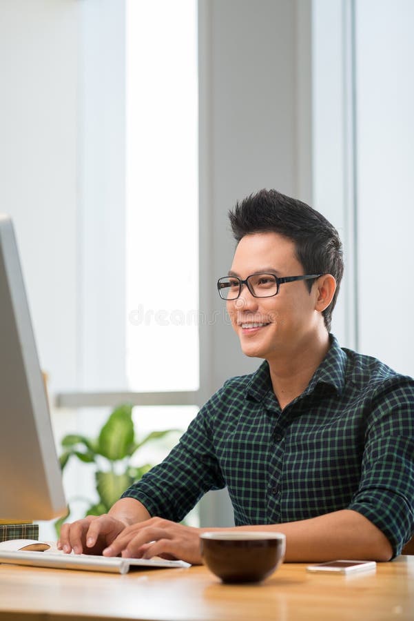 Working on computer stock photo. Image of computer, lifestyle - 48304448