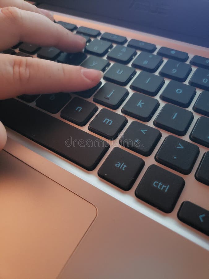 Working on a Computer Typing on a Keyboard Stock Photo - Image of ...