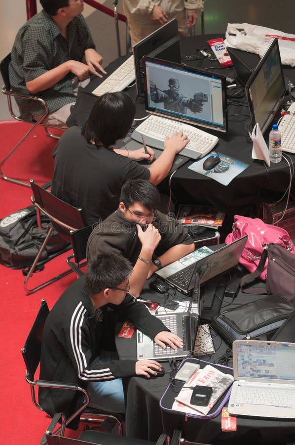 Working on Computers editorial stock photo. Image of design - 10109198