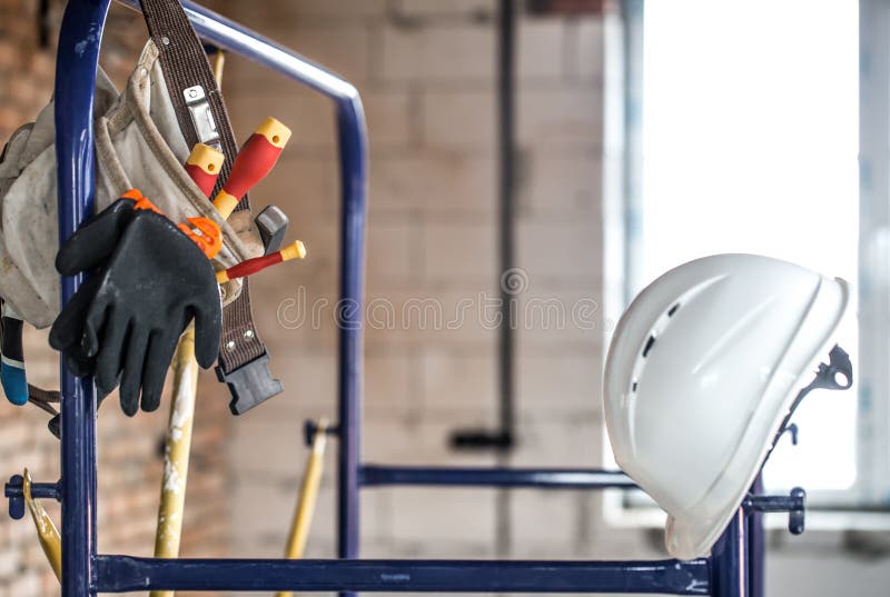 Working Construction Tool. Builder`s Accessories Stock Image - Image of ...