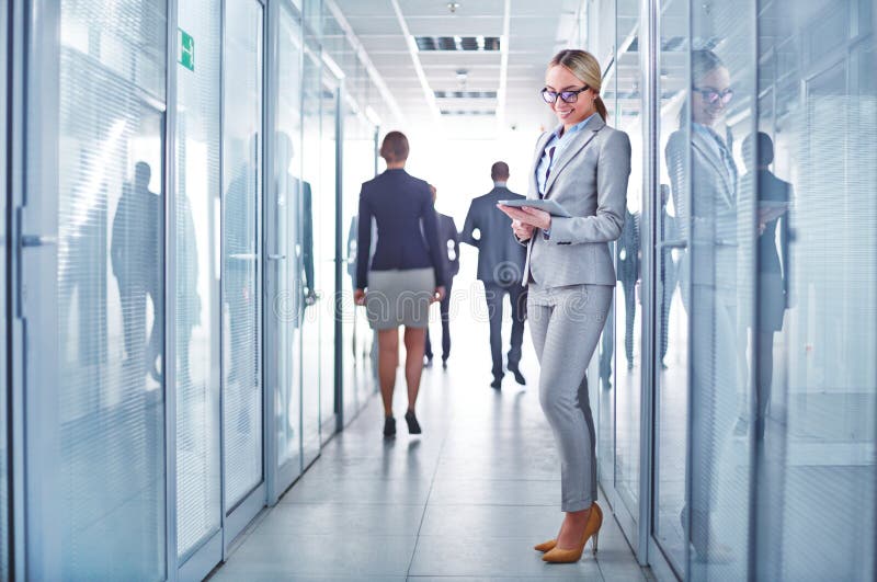 Working in corridor stock image. Image of group, employee - 53732983