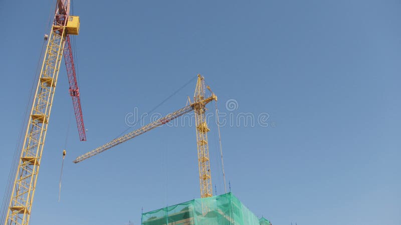 Working Cranes on Construction Site Stock Image - Image of activity ...