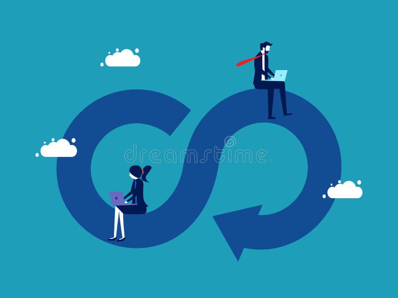 Working Cycle and Support. Work Development Concept Stock Vector ...