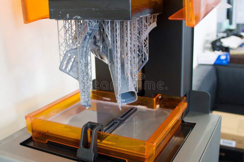 Working 3D Printer. Electronic Three Dimensional Printing Machine in ...