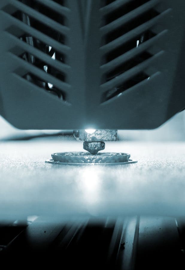 Working 3D Printer Printing Plastic Object. Printing Model from Molten ...