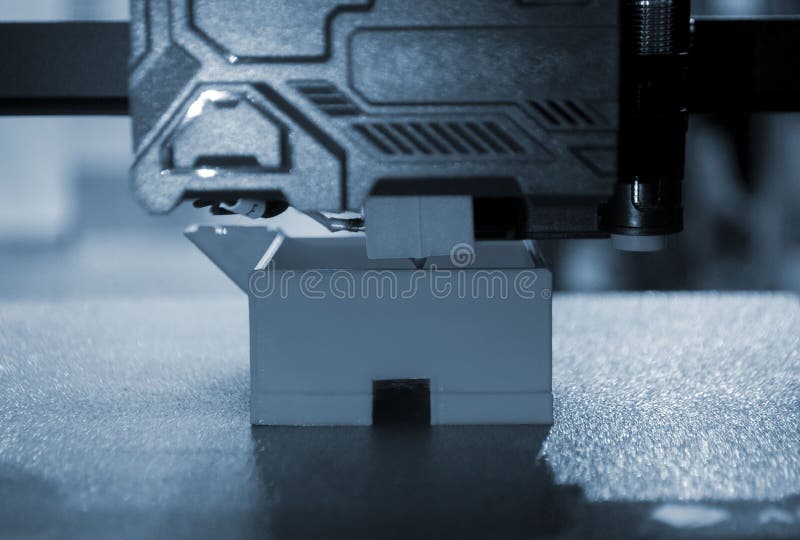 Working 3D Printer Printing Plastic Object. Printing Model from Molten ...