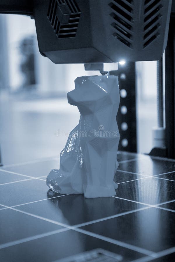 Working 3D Printer Printing Plastic Object. Printing Model from Molten ...