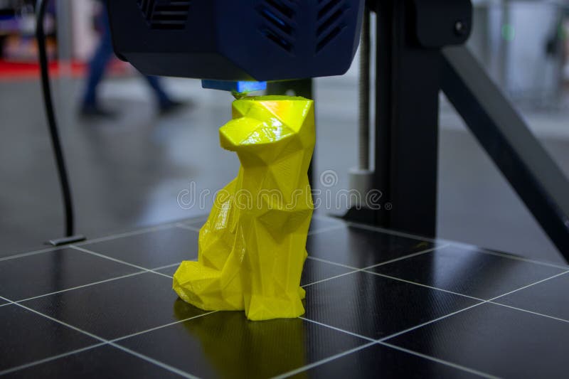 Working 3D Printer Printing Plastic Object. Printing Model from Molten ...