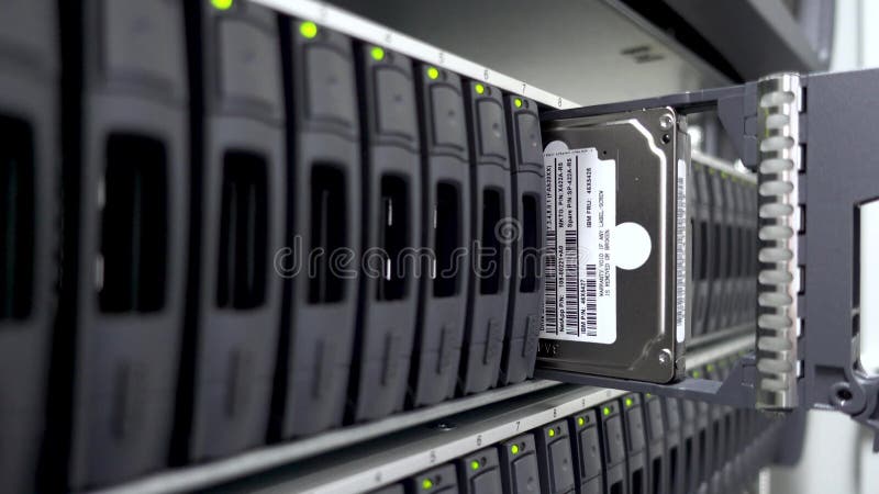 Key in Server Rack with Multiple Hard Drives and Stock Footage - Video ...