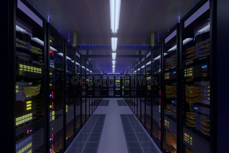 Working Data Center Interior. Stock Photo - Image of database ...