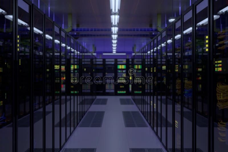 Working Data Center Interior. Stock Photo - Image of database ...