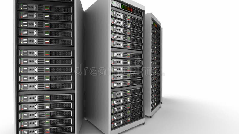 Data Servers Behind Glass Panels in the Server Room of the Data Center ...