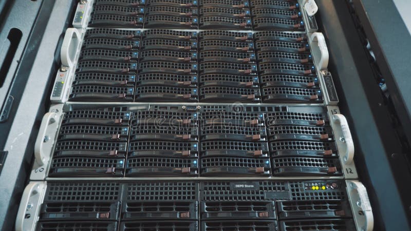 Working Data Servers with Flashing LED Lights Stock Video - Video of ...