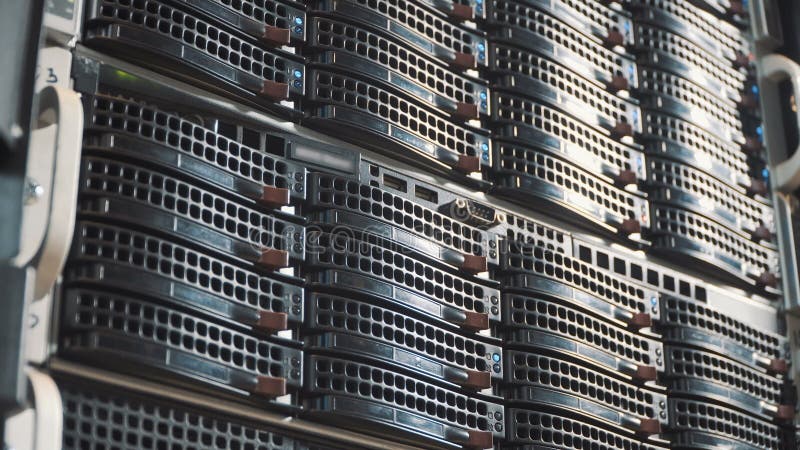 Working Data Servers with Flashing LED Lights Stock Footage - Video of ...