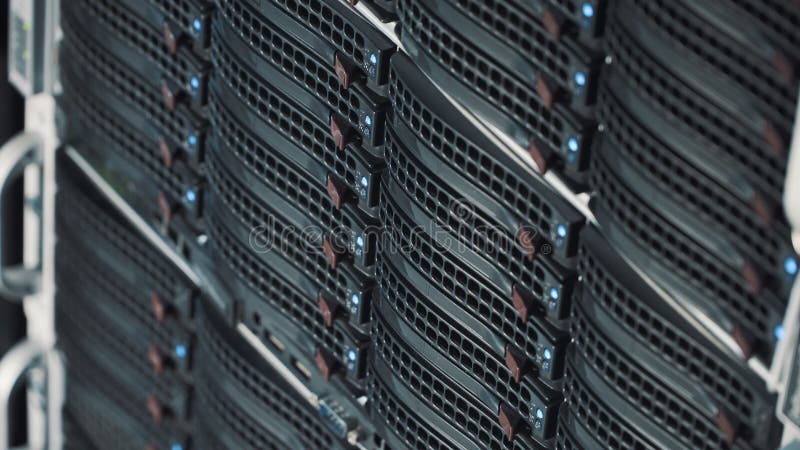 Working Data Servers with Flashing LED Lights Stock Video - Video of ...