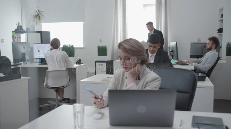 Working Day at the Office, Everyone is Involved in Work. Stock Photo ...